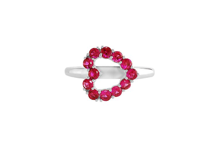Sterling Silver Ruby Heart Ring | Charm Diamond Centres