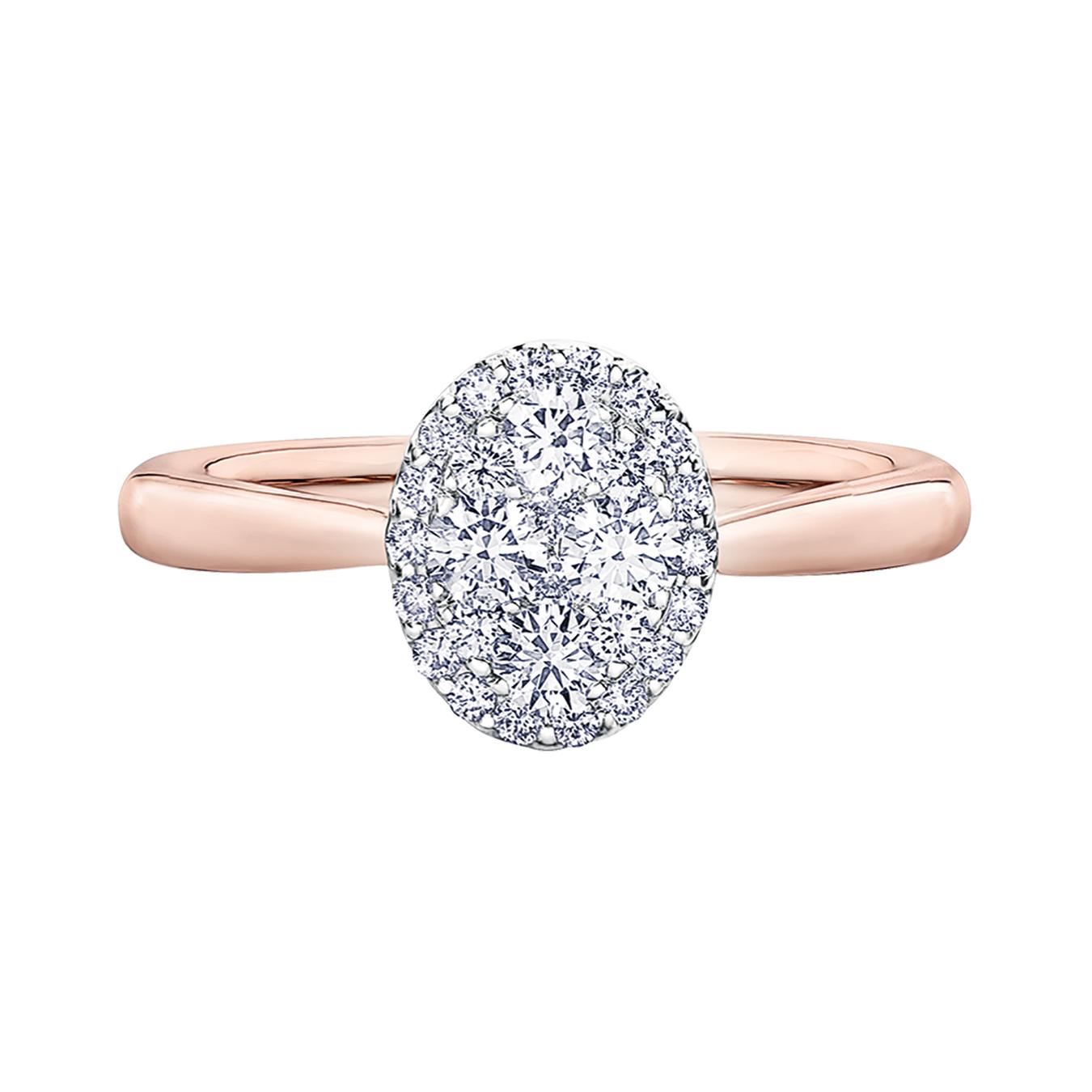 Glacier Fire 14K Rose Gold 0.50CTW Mystere Diamond Ring | Charm Diamond ...