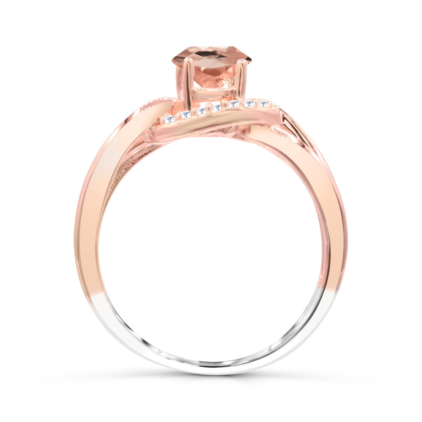 Sterling Silver Morganite & White Sapphire Ring | Charm Diamond Centres